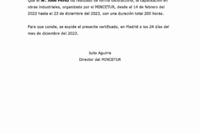 Modelo de Constancia de Asistencia a Curso- 【WORD】